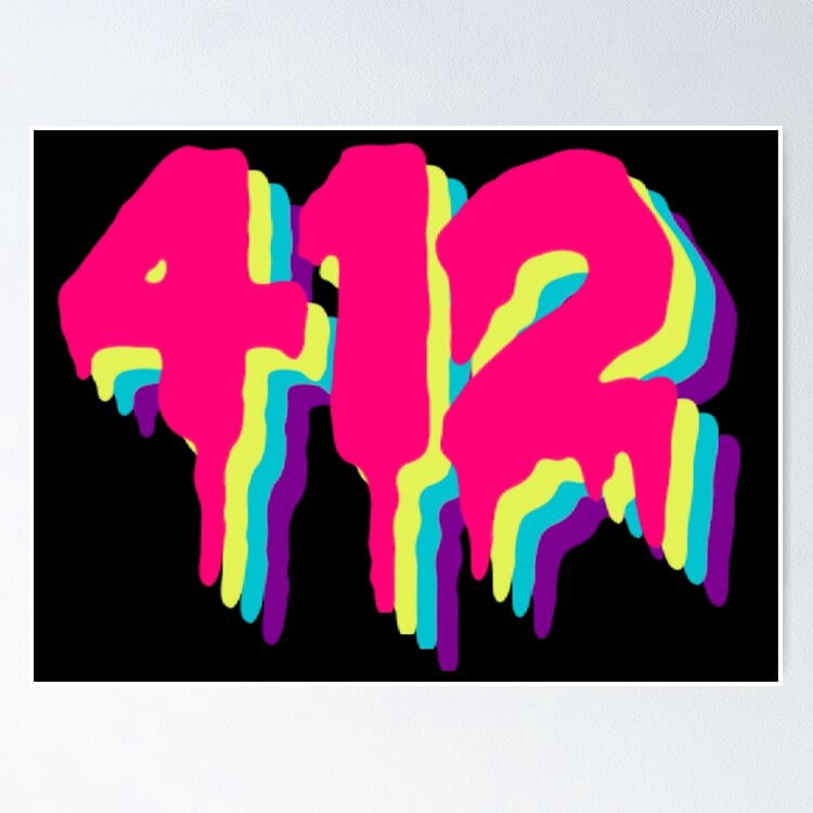 412 neon drip Poster - KIRA.950, UNFRAMED-16x24 - Walmart.com