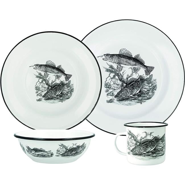 412013 16 Piece Animal Print Enamelware Dinnerware Set - Walmart.com