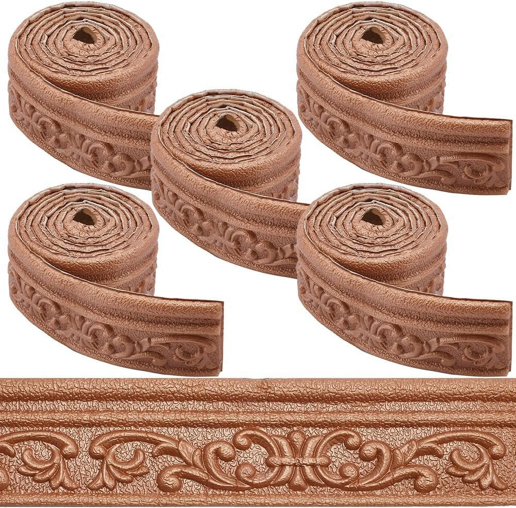 413 x 3.14in Peel and Stick Wallpaper Border Molding Brown Self ...