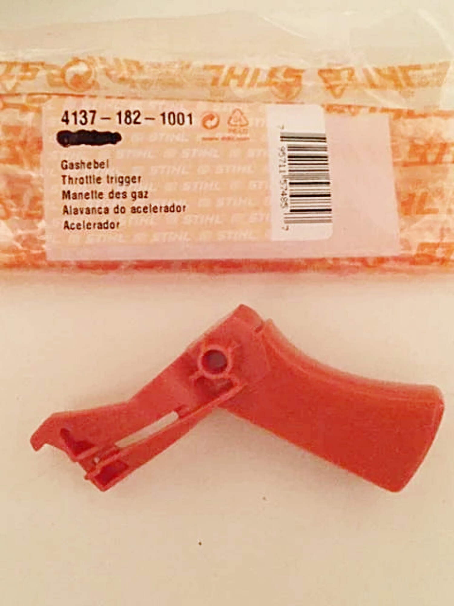4137 182 1001 STIHL Throttle Trigger Lever fits FS75 FS80 FS85 FS90 ...