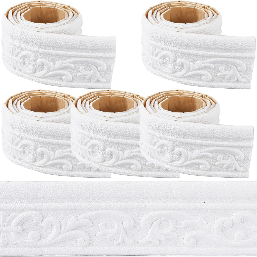 413x3.1in Crown Molding Peel and Stick Foam White Self Adhesive ...