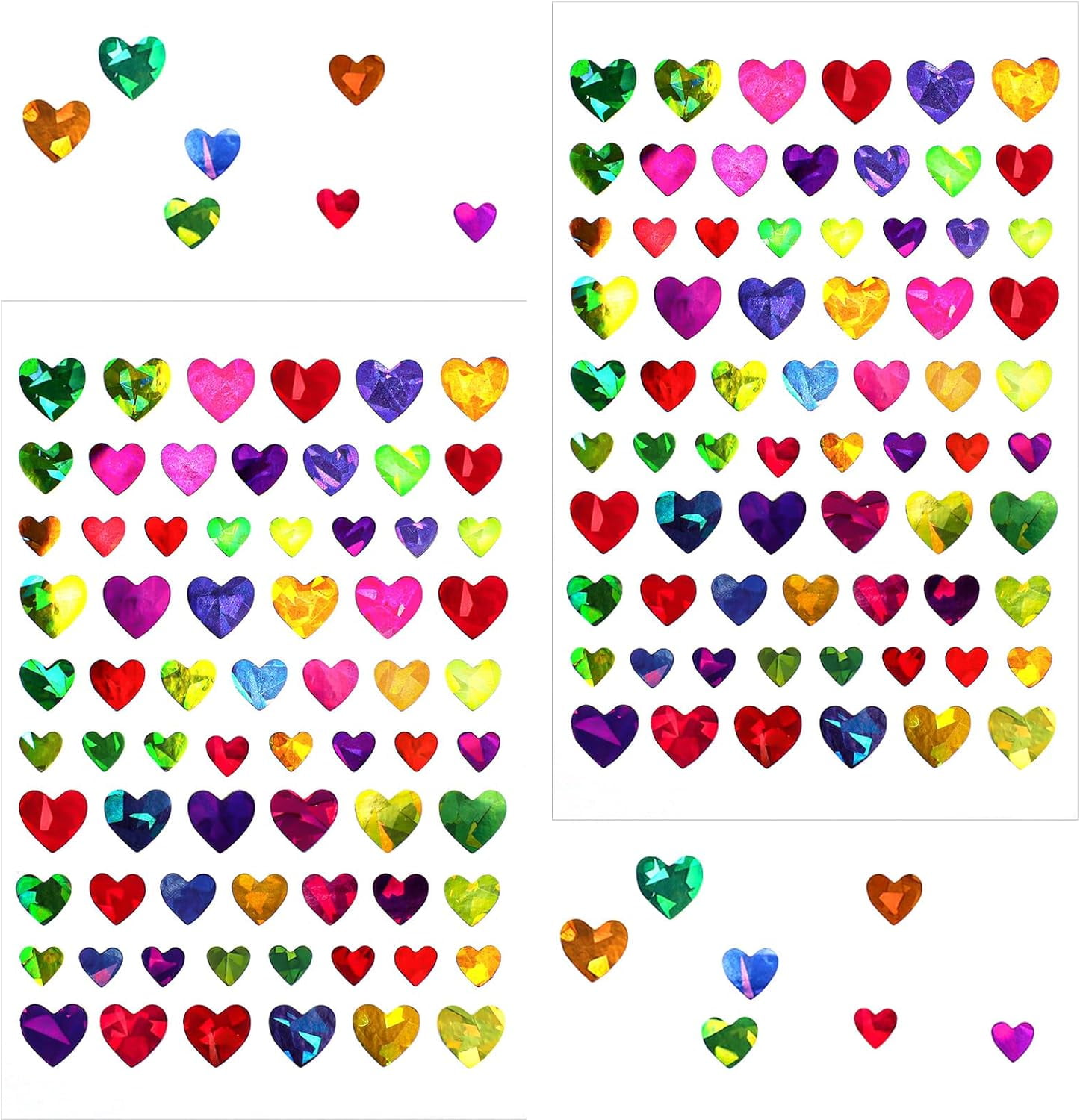 4140 Pcs Small Holographic Heart Stickers Glitter Mini Foil Behavior ...