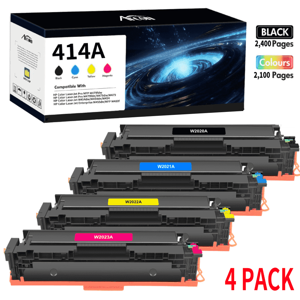 Arcon 4-Pack 414A Toner Cartridges for HP LaserJet Pro MFPs M479fdw ...
