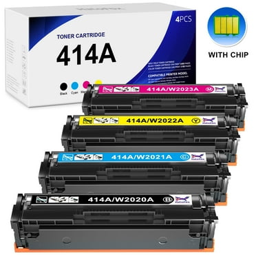 Free Shipping! 414A Toner Cartridge 4-Pack (NO CHIP) Compatible for HP ...