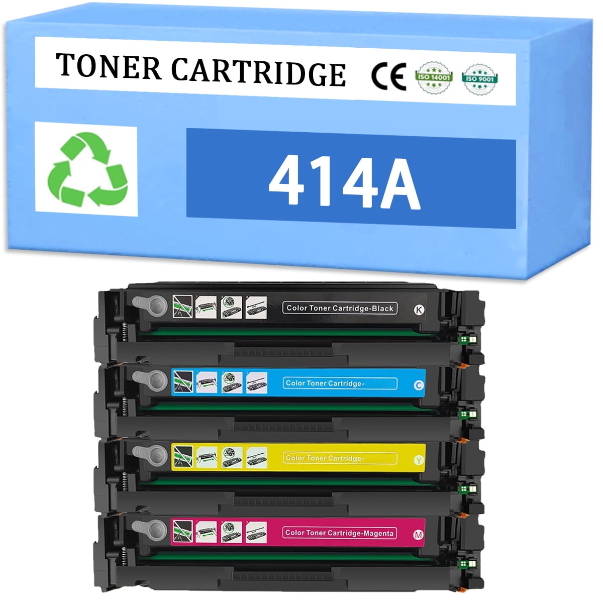 414A Toner Cartridge with chip, Compatible for HP Color LJ Enterprise ...