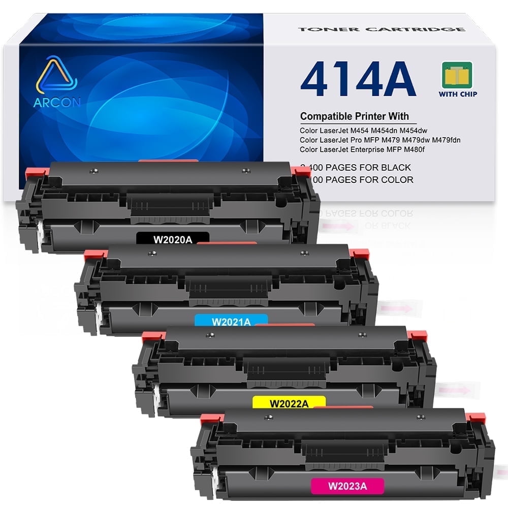 Arcon 4-Pack 414A Toner Cartridges for HP LaserJet Pro MFPs M479fdw ...