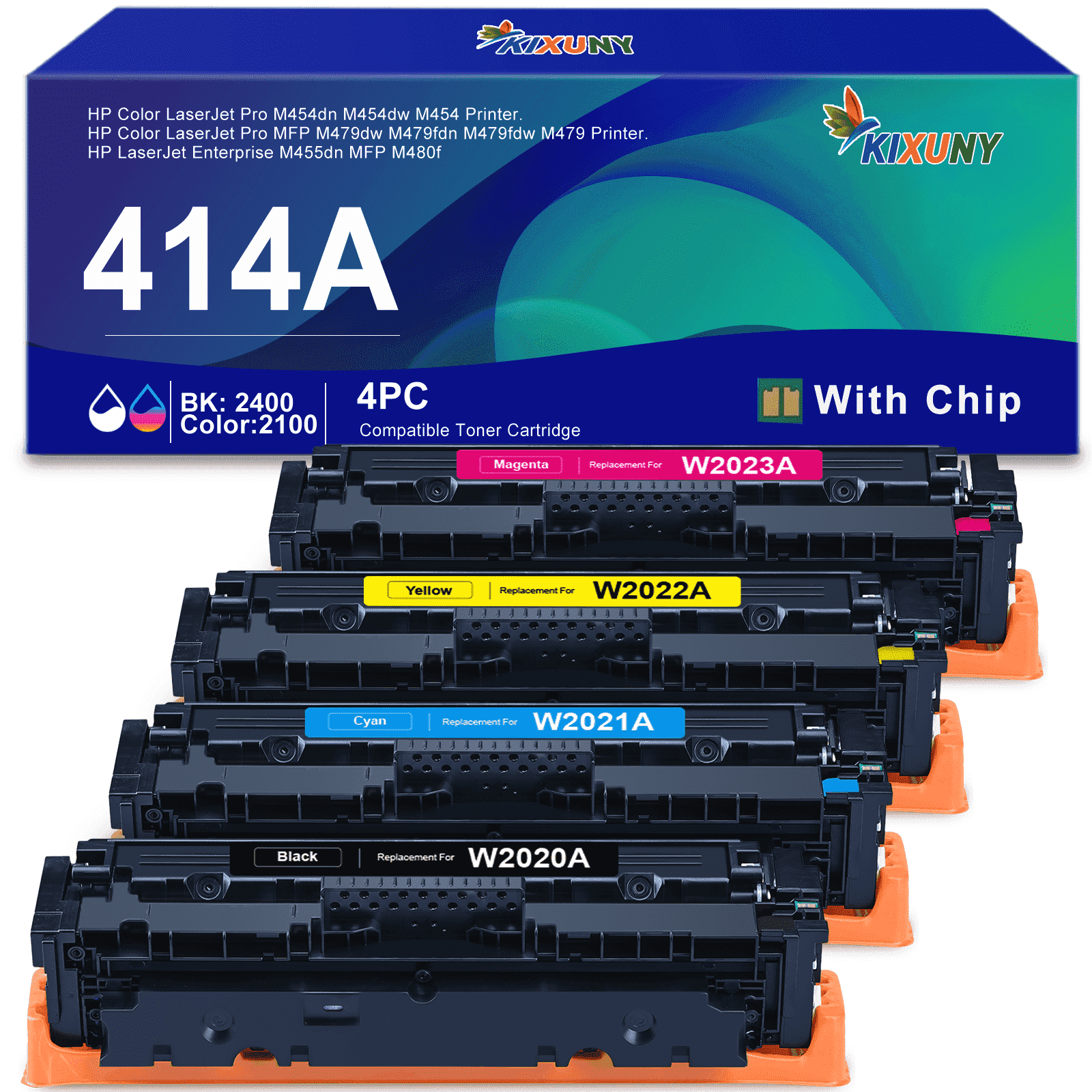 414A Toner Cartridges with Chip Compatible for HP 414A W2020A 414X ...