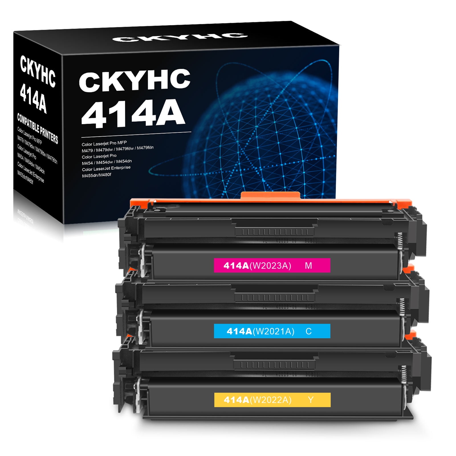 414A Toner Cartridges (NO Chip) Replacement for HP 414A W2021A W2022A ...