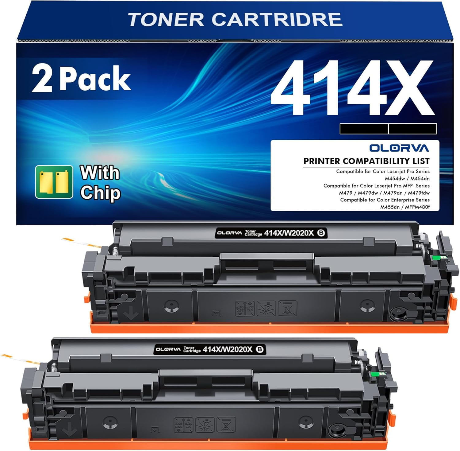 414X Black Toner Cartridge High Yield (with Chip) - 2 Pack Replacement ...