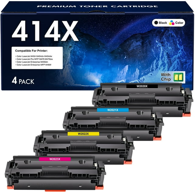 Toner Bank HP 414X 4-Pack Cartridges Compatible with HP Laserjet Pro ...