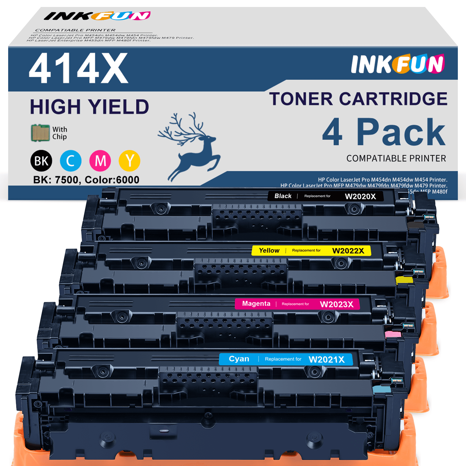 414X Toner Cartridge (with Chip) Compatible for HP 414X Toner for HP ...