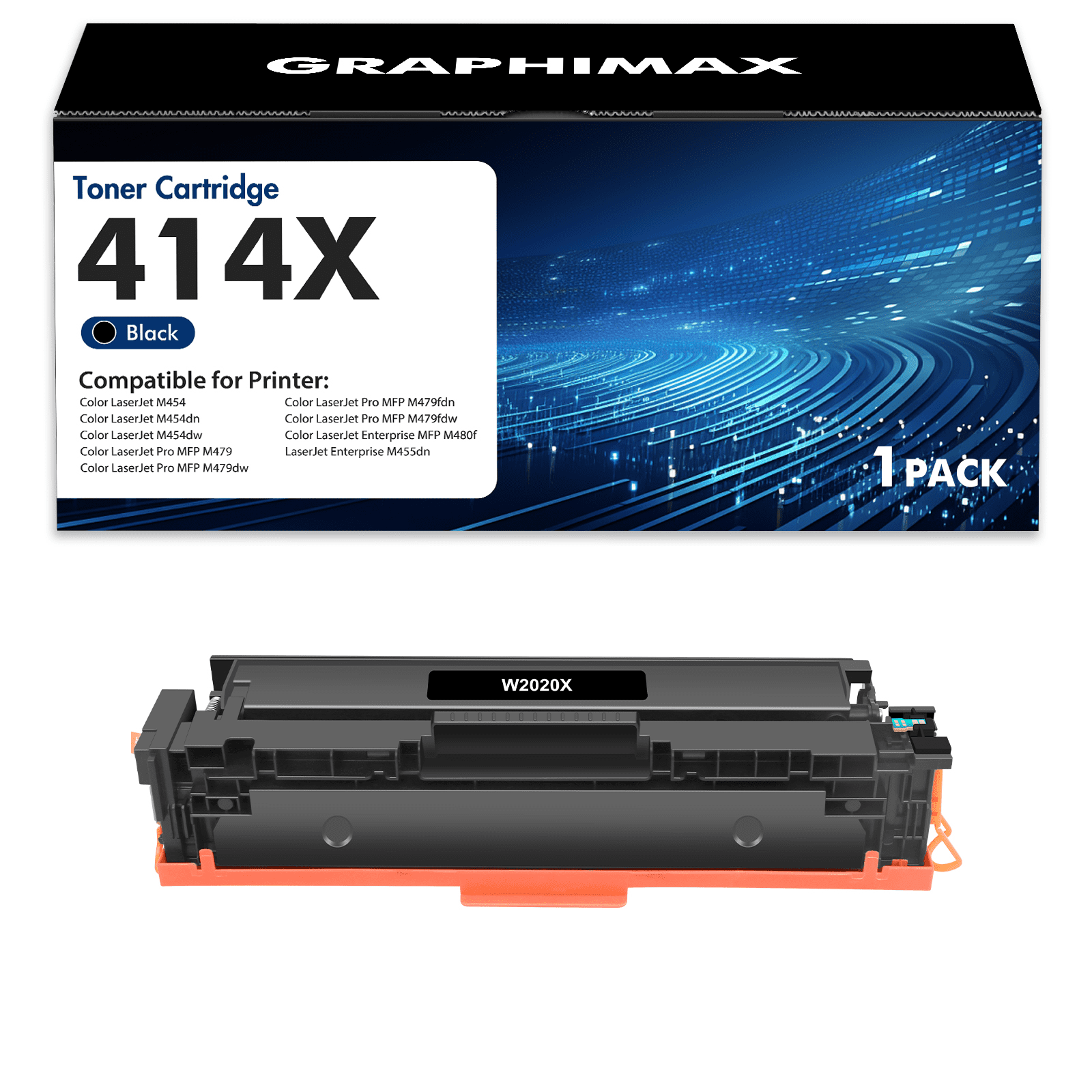 414X Toner Cartridges 1-Pack with Chip Compatible for HP 414X 414A ...