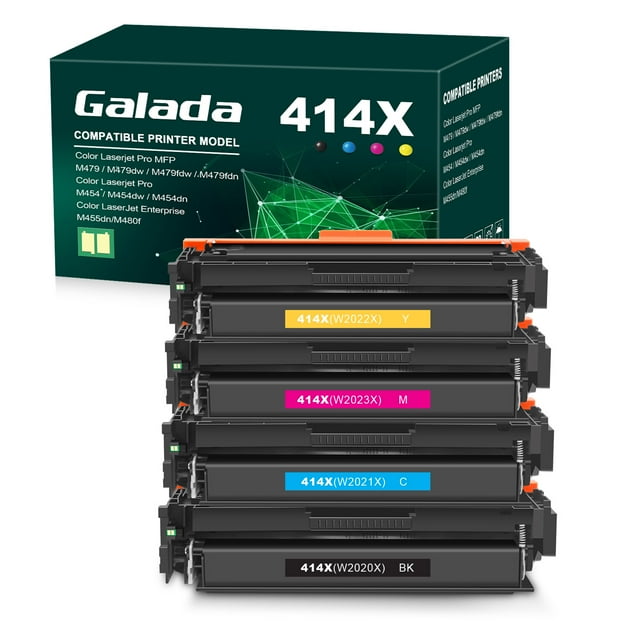414X Toner Cartridges with Chip Replacement for HP 414X W2020X W2021X ...
