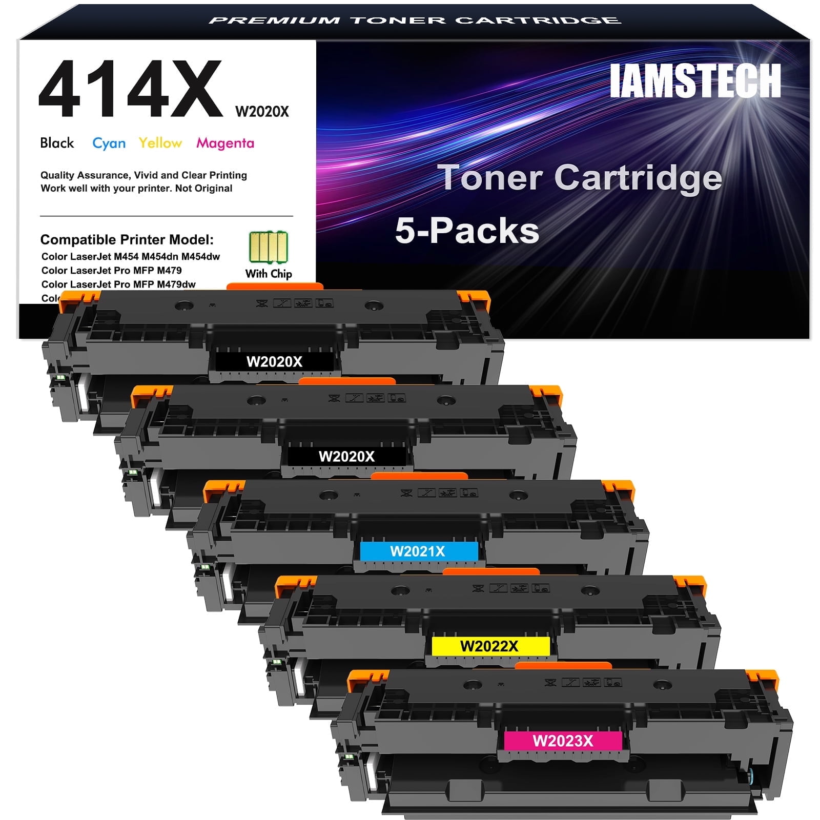 414X Toner Cartridges High Yield with Chip Compatible for HP 414X 414A ...