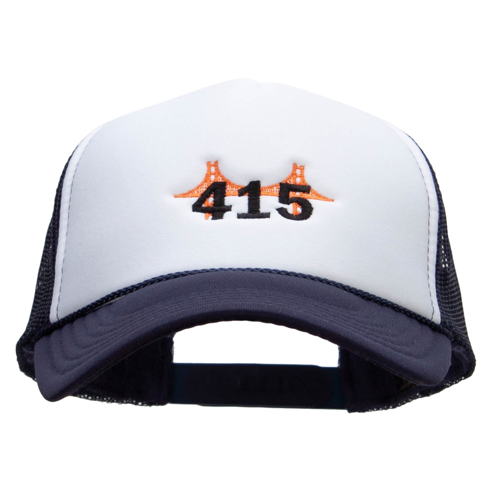 415 Embroidered Summer Foam Mesh Trucker Cap - Navy White OSFM ...