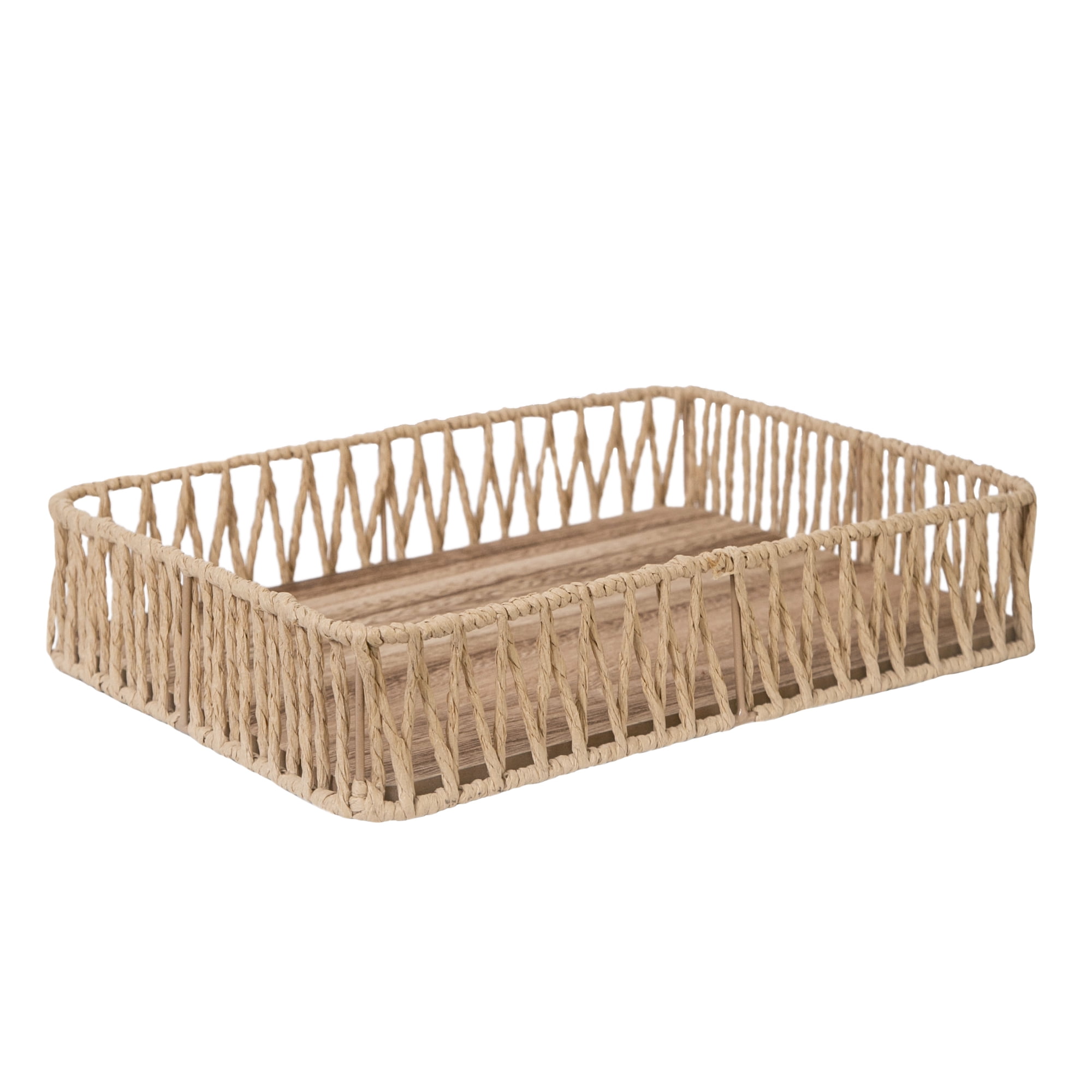 Handmade Wooden Rope Tray - Rustic and Chic Rectangular Tray for ...