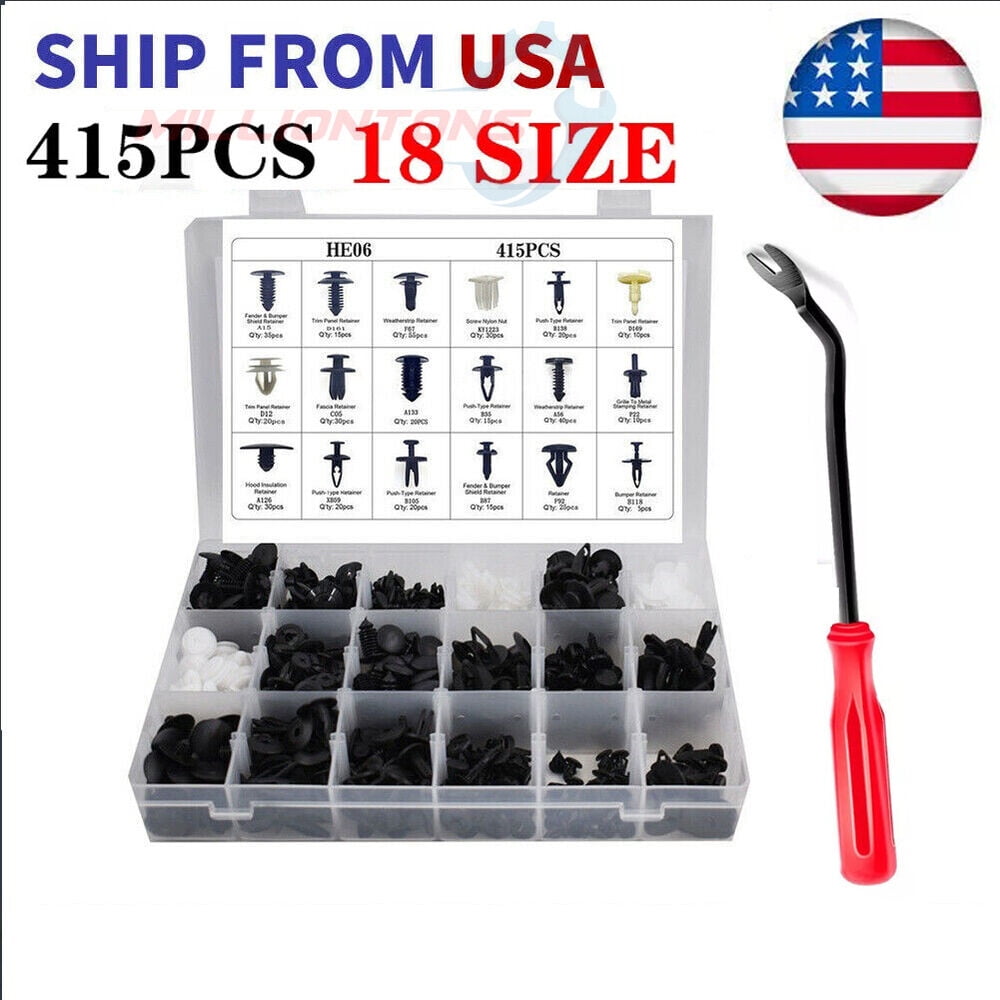 415Pcs Car Retainer Clips Auto Fasteners Push Trim Clips Pin Rivet ...