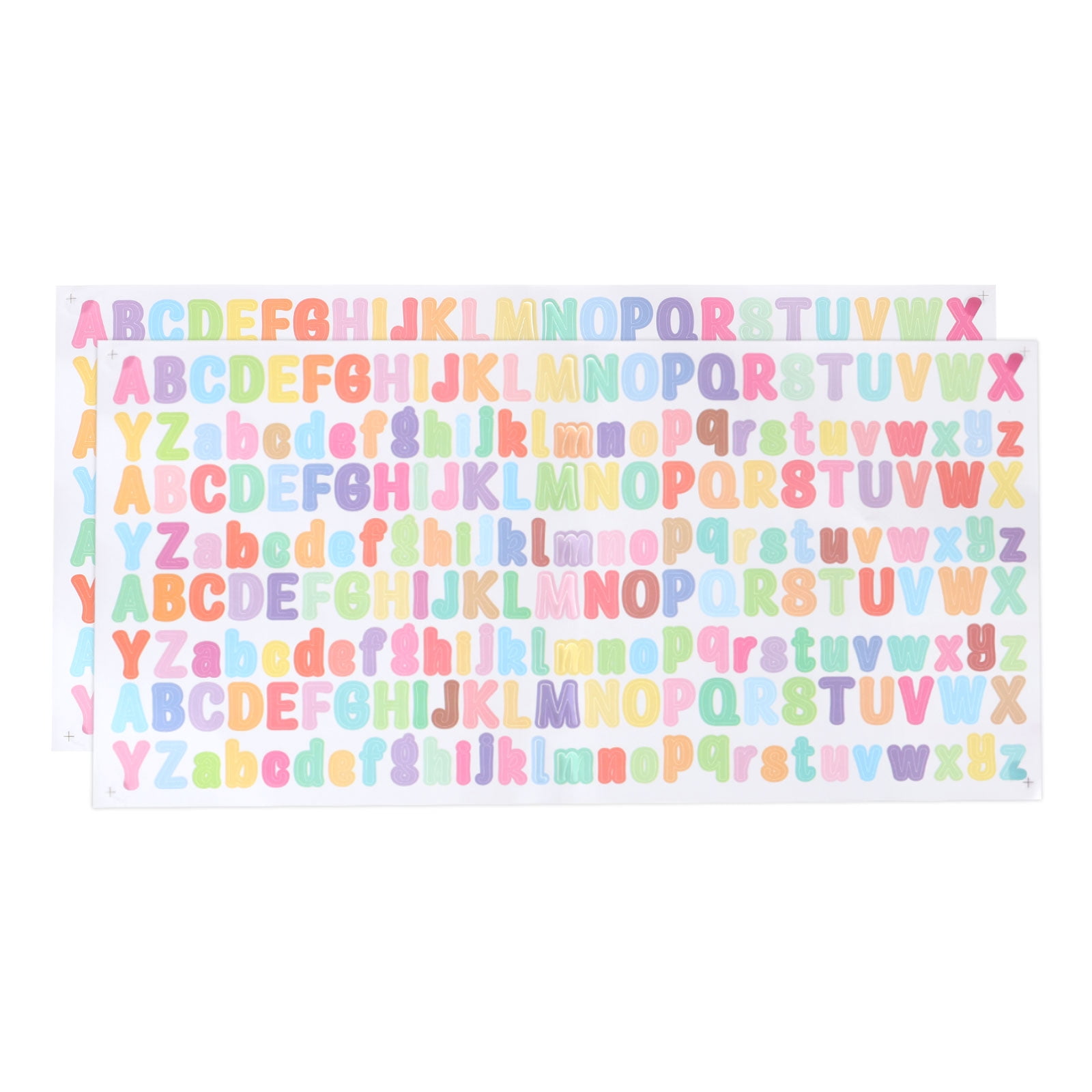 416 Pieces Vinyl Letter Stickers, 2 Sheets 1/2 Inch Color Self-Adhesive ...