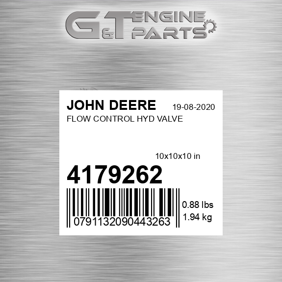 4179262 FLOW CONTROL HYD VALVE fits JOHN DEERE (New OEM) - Walmart.com