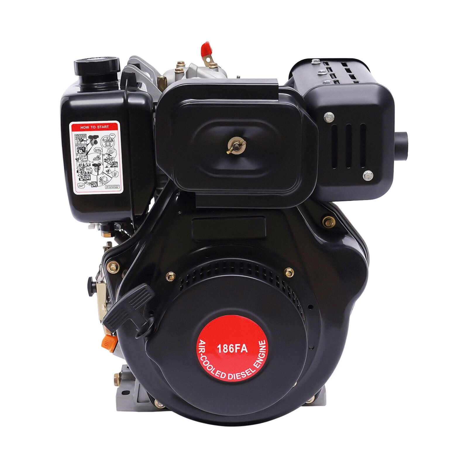 418CC Heavy Duty 10HP 4 Stroke Diesel Engine Single Cylinder 1" Shaft ...