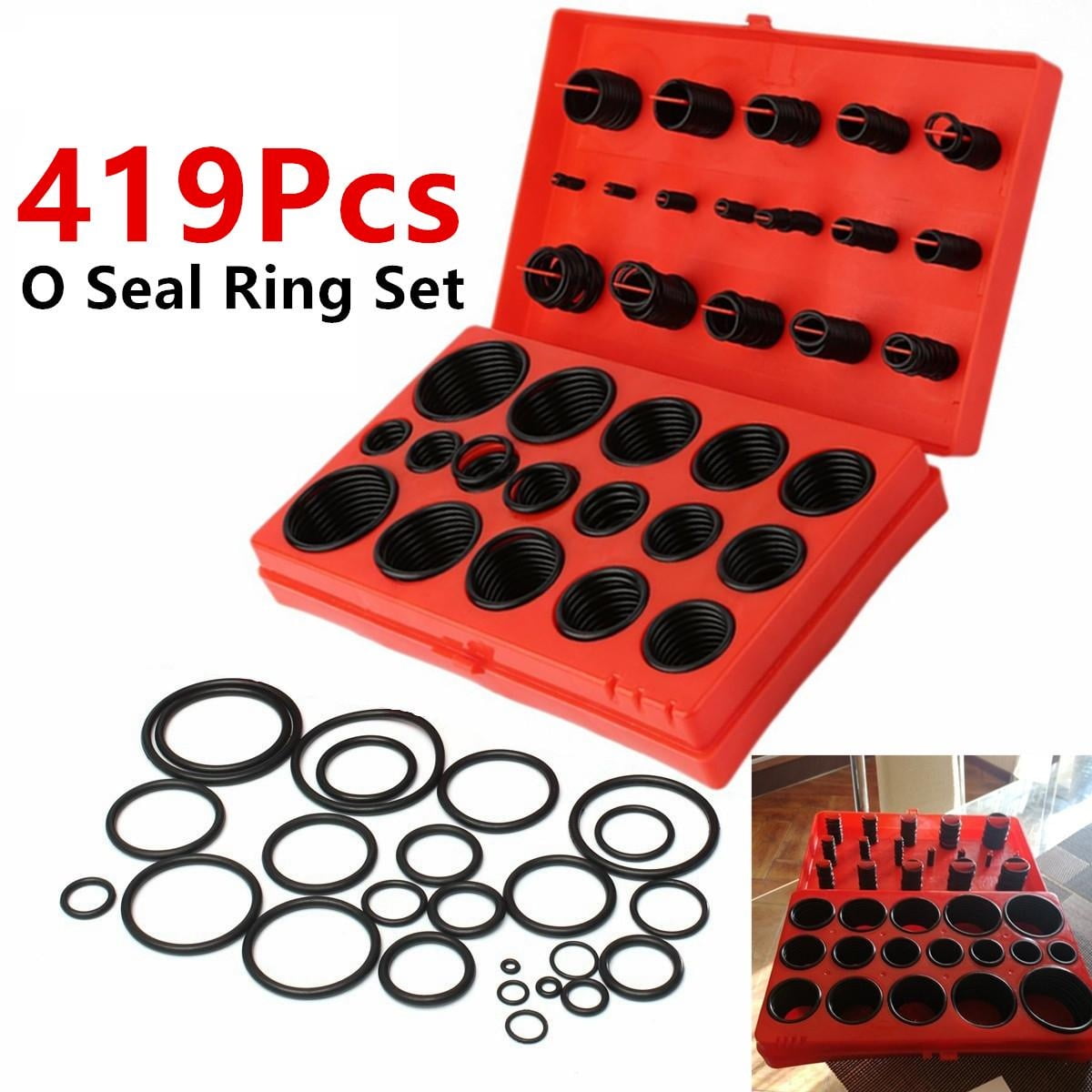 419Pcs Rubber Seal O Ring Assortment Plumbing O Ring Universal Metric ...