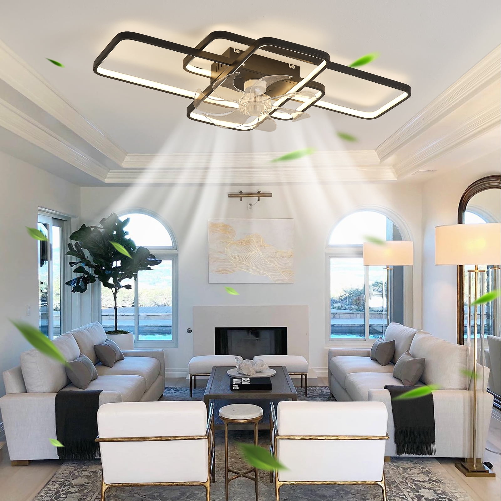 Ceiling Fans 41Inches Ceiling Fan with Lights Remote Control Dimmable ...