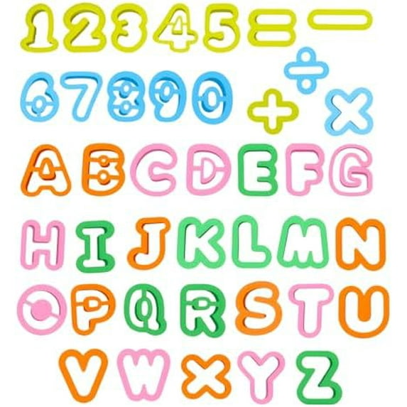 41PCS Alphabet playdough Cutter Set with Numbers Cutters, Mathematical ...
