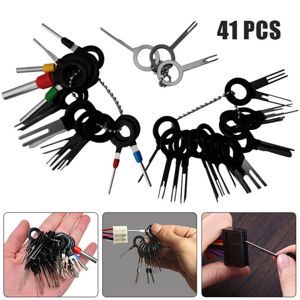41PCS Car Terminal Removal Tool, Plastic+Stainless Steel, Car Crimp ...