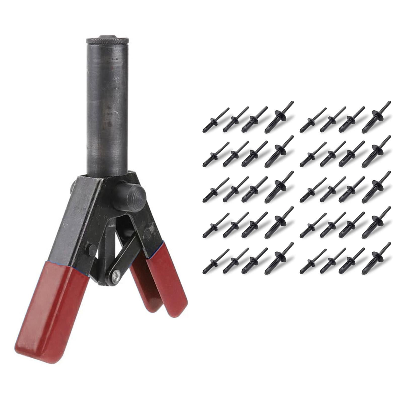 41Pcs Protable Plastic Poly Rivet Gun Quick Set Riveting 40 Rivets Poly ...