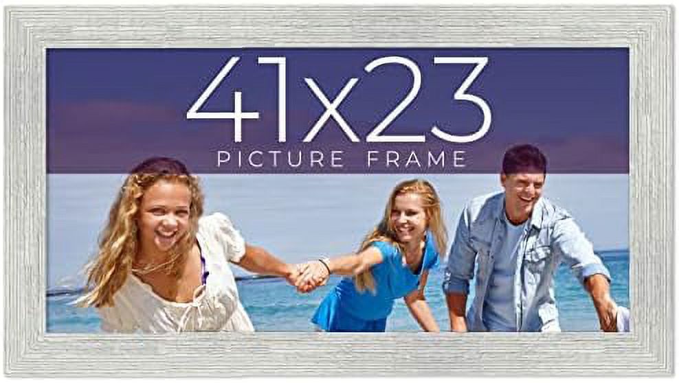 41X23 Frame Barnwood White Solid Wood Picture Frame Width 1.5 Inches | Interior Frame Depth 0.5 ...
