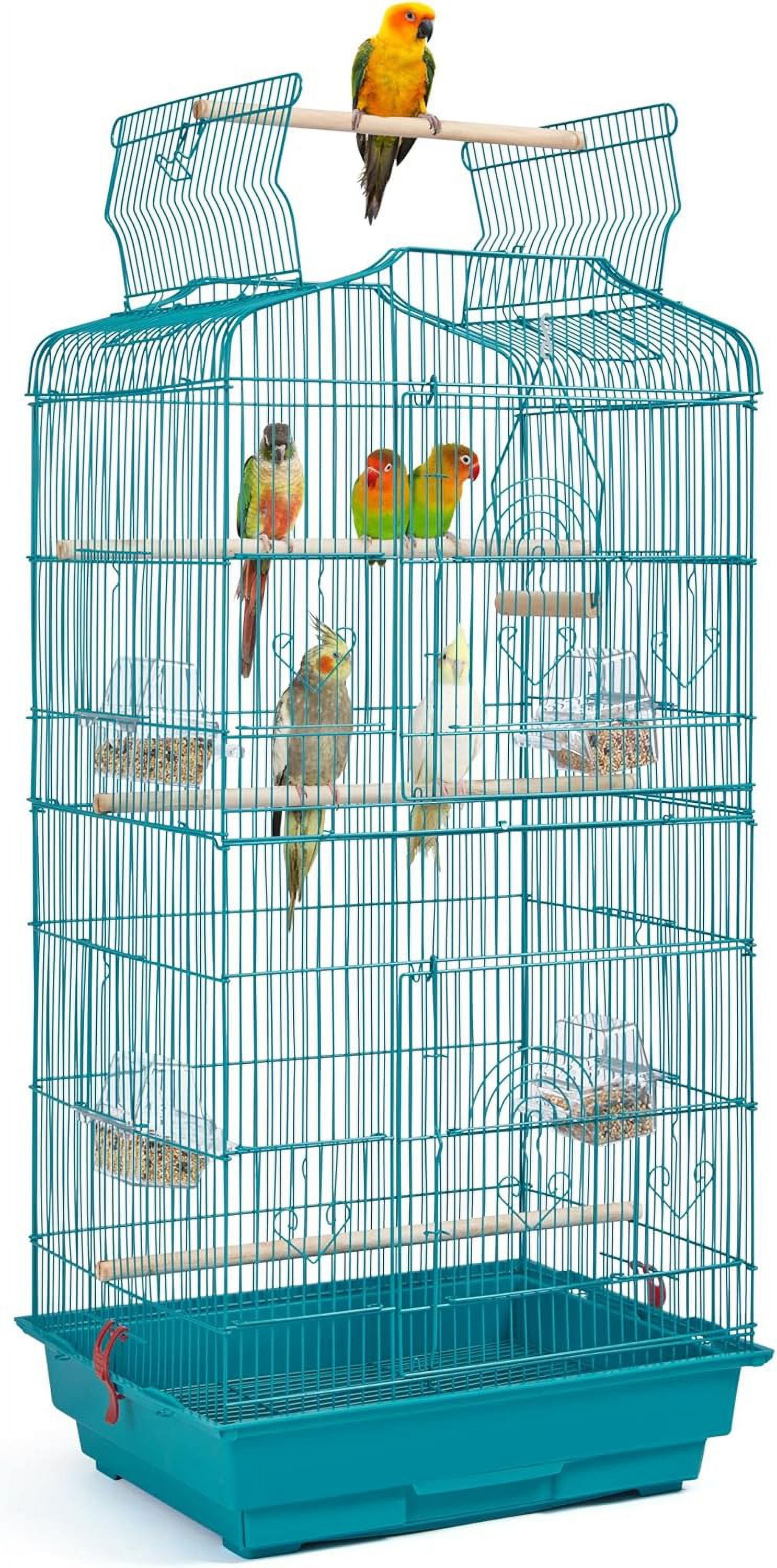 41inch Height Open Top Birdcage Parakeet Cage w/Slide-Out Tray& Four ...