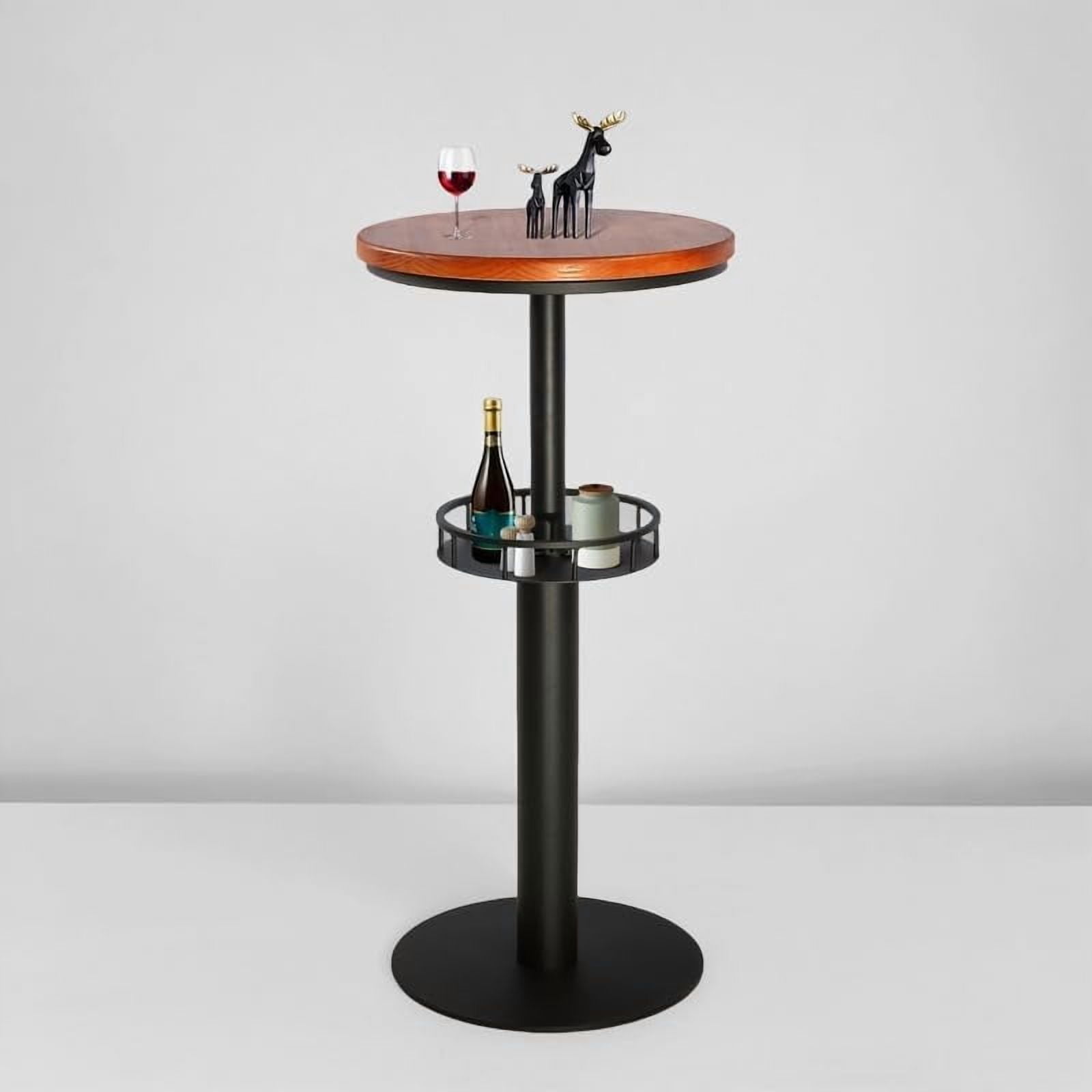 41inch Vintage Bar Table Industrial Pub Table with Metal Shelf for ...