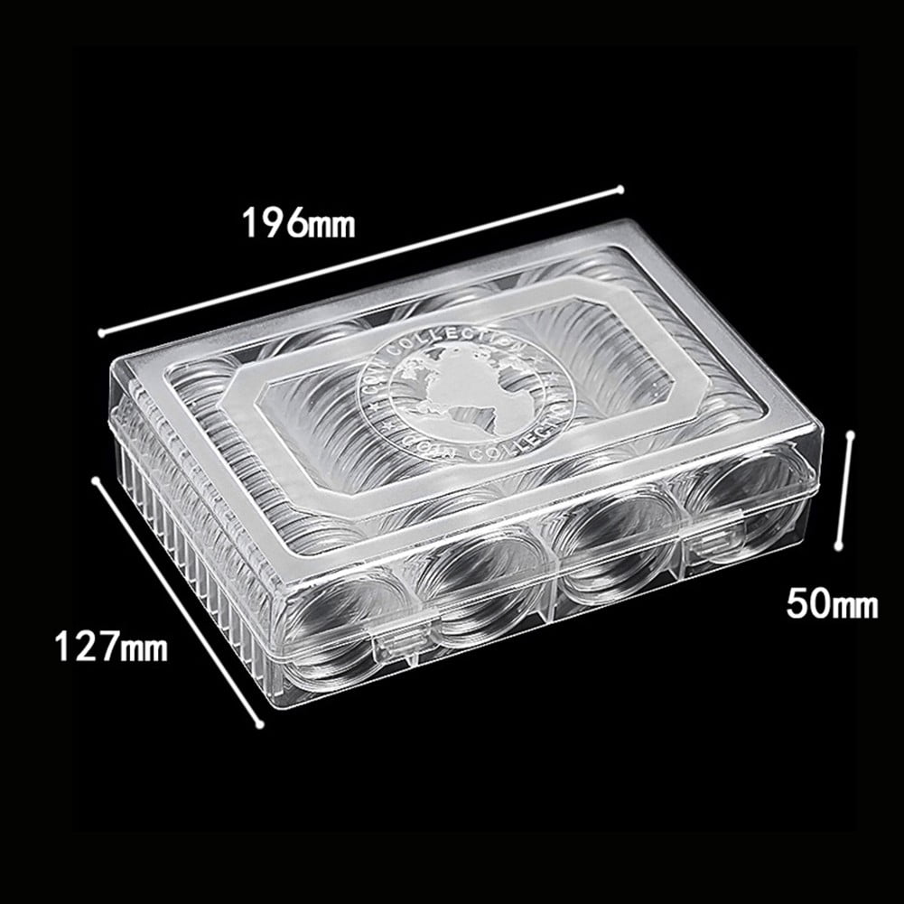 41mm Coin Holder 60PCS Coin Capsule With Foam Washer Coin Storage Box ...