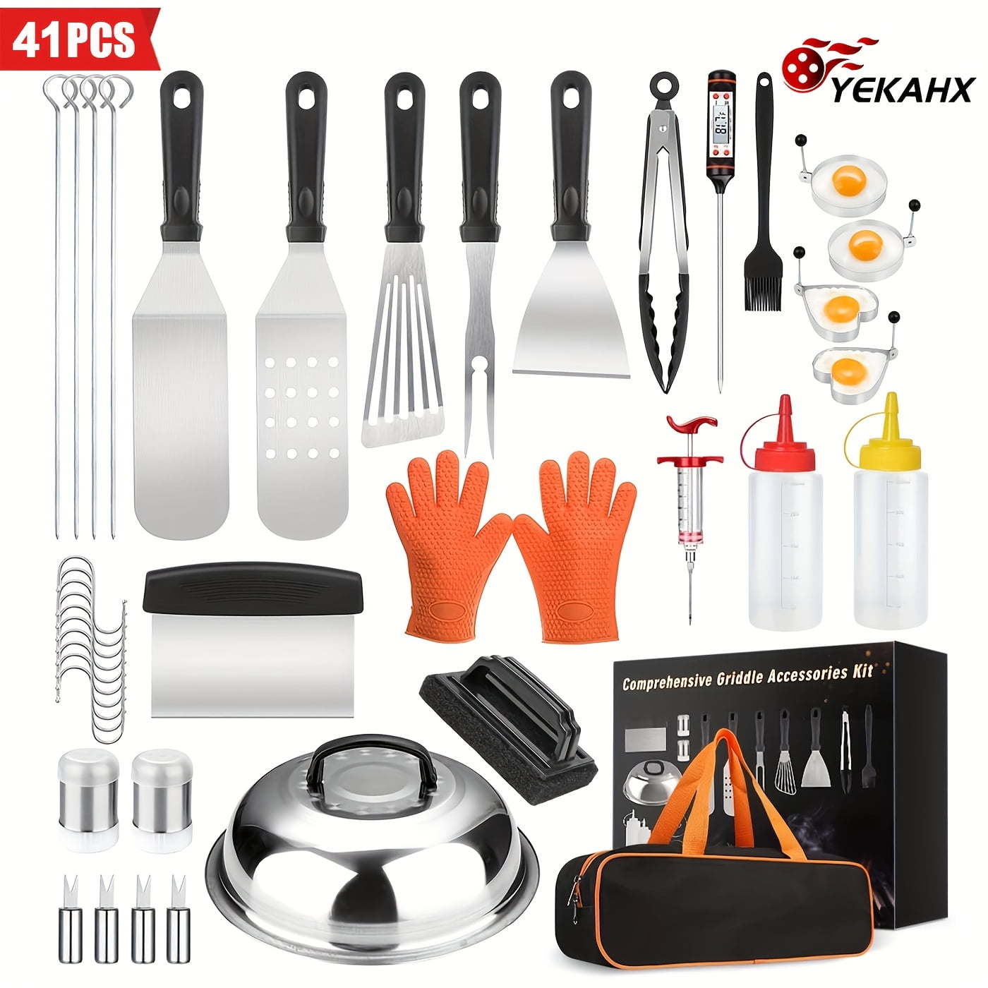 41pcs Set Of Barbecue Tools with Handbag, Thermometer, Barbecue Mat ...