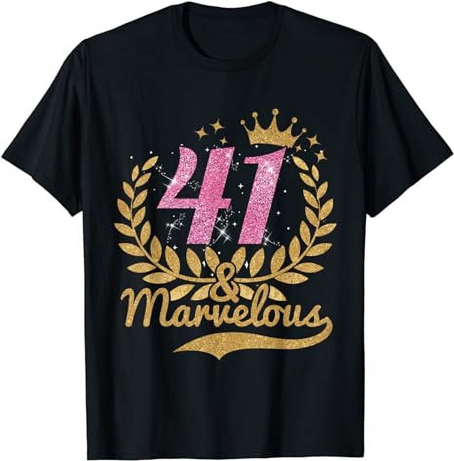 41st Birthday, 41 & Marvelous, 41 Years Old Woman Birthday T-Shirt ...