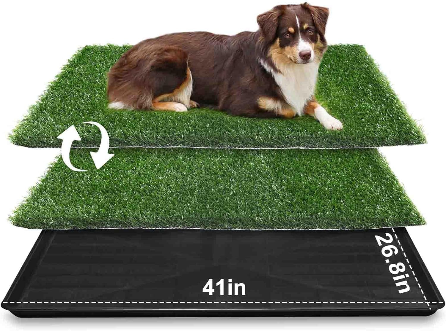 41x26.8in Extra Large Dog Grass Potty Tray with 2 Packs Replacement ...