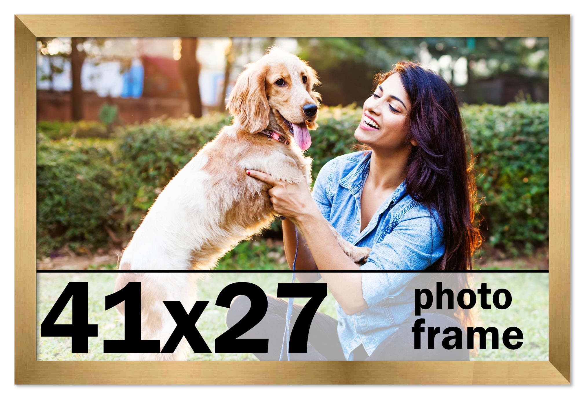 41x27 Frame Gold Bronze Modern Solid Wood Picture Frame | 0.75 Inch ...