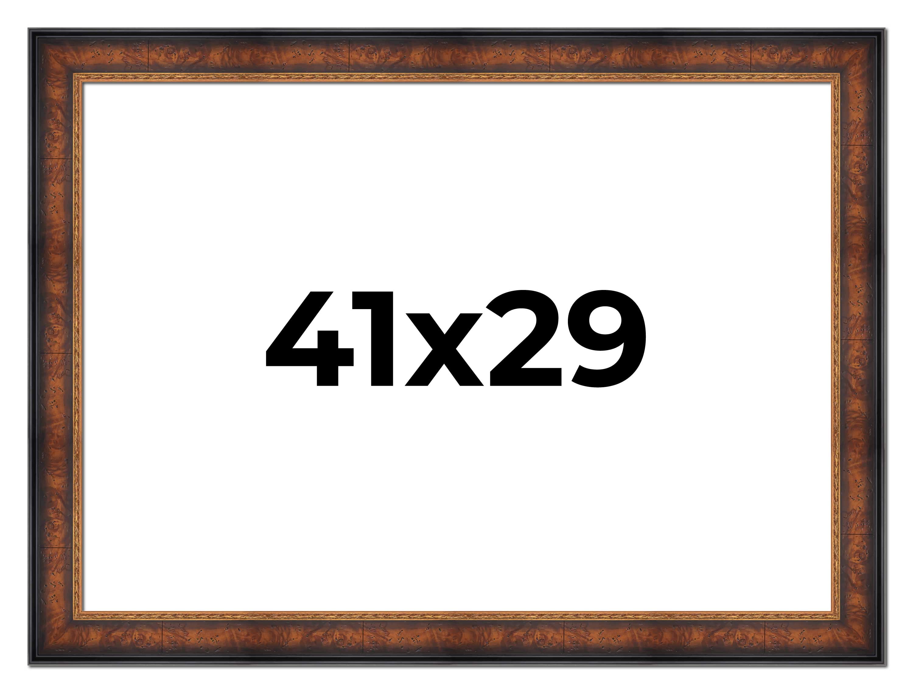 41x29 Frame Brown Walnut Gold Ornate Trim Solid Wood Plein Air Picture ...