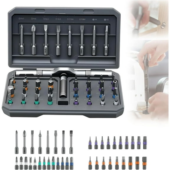 66-in-1 Magnetic Screwdriver Set with Detachable T-Handle Ratchet ...