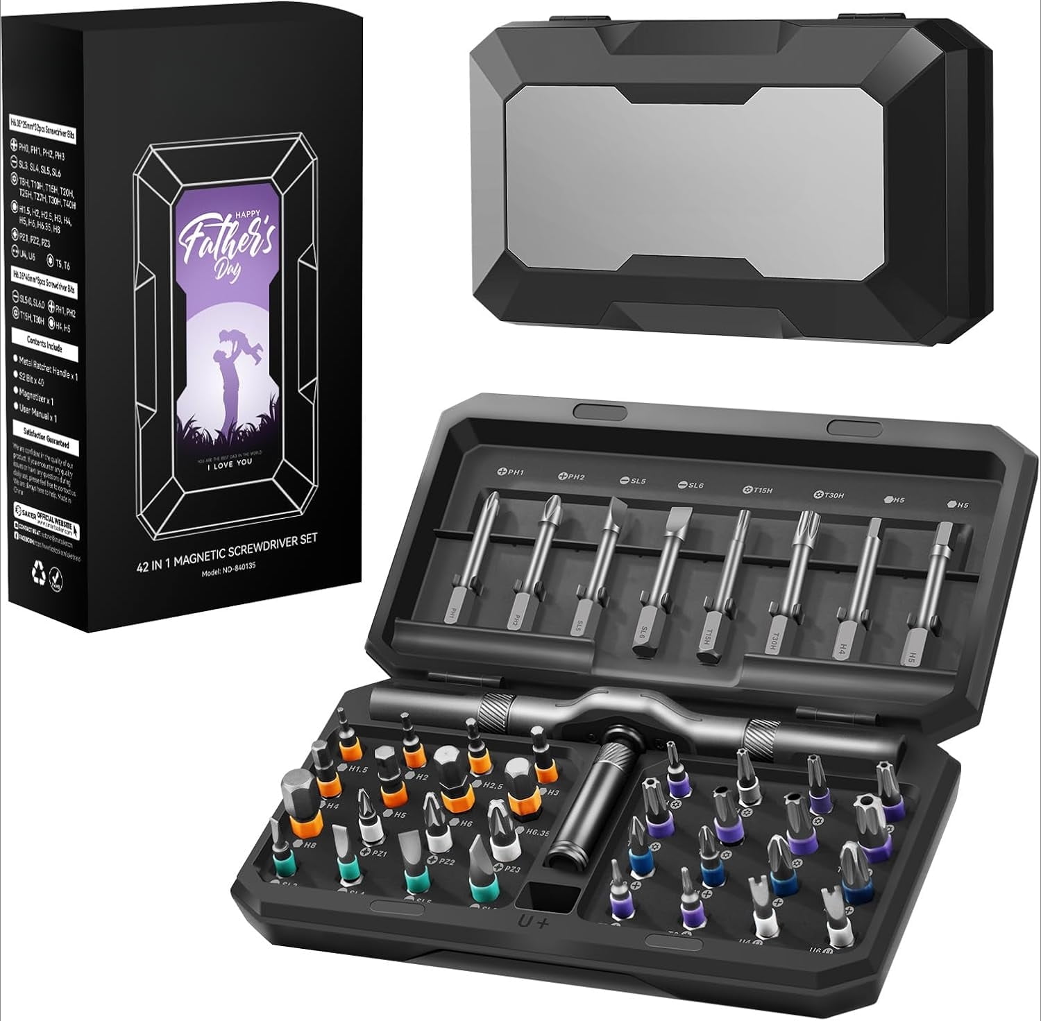 42 in 1 Magnetic Screwdriver Set, Multi Bit Free Combination Ratchet ...