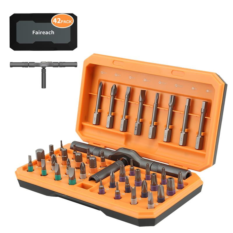 42 in 1 Ratchet Screwdriver Set with Magnetic & Color-Coded Bits ...