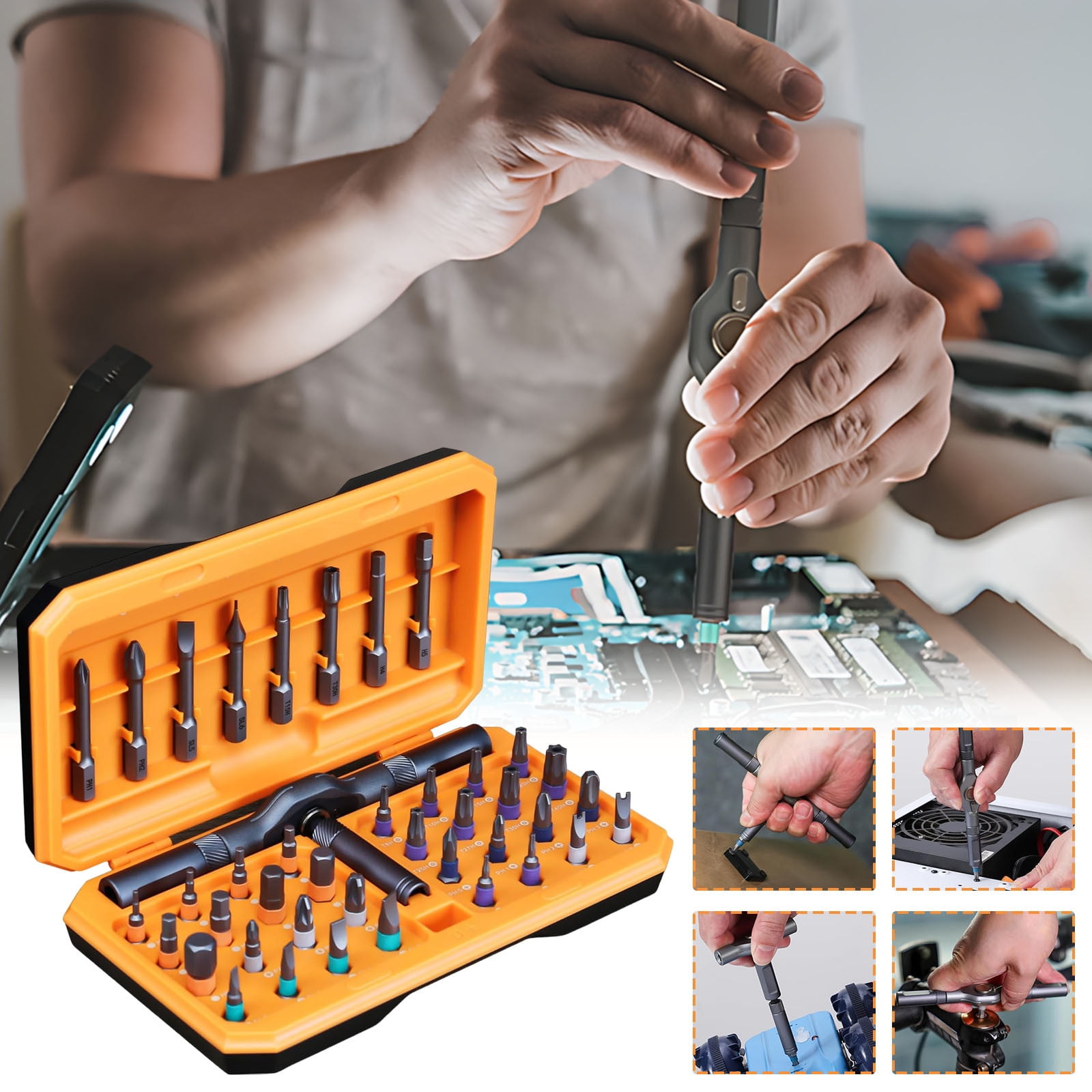 42 in 1 Screwdriver Set, Multi Bit Magnetic Screwdriver Set with T ...