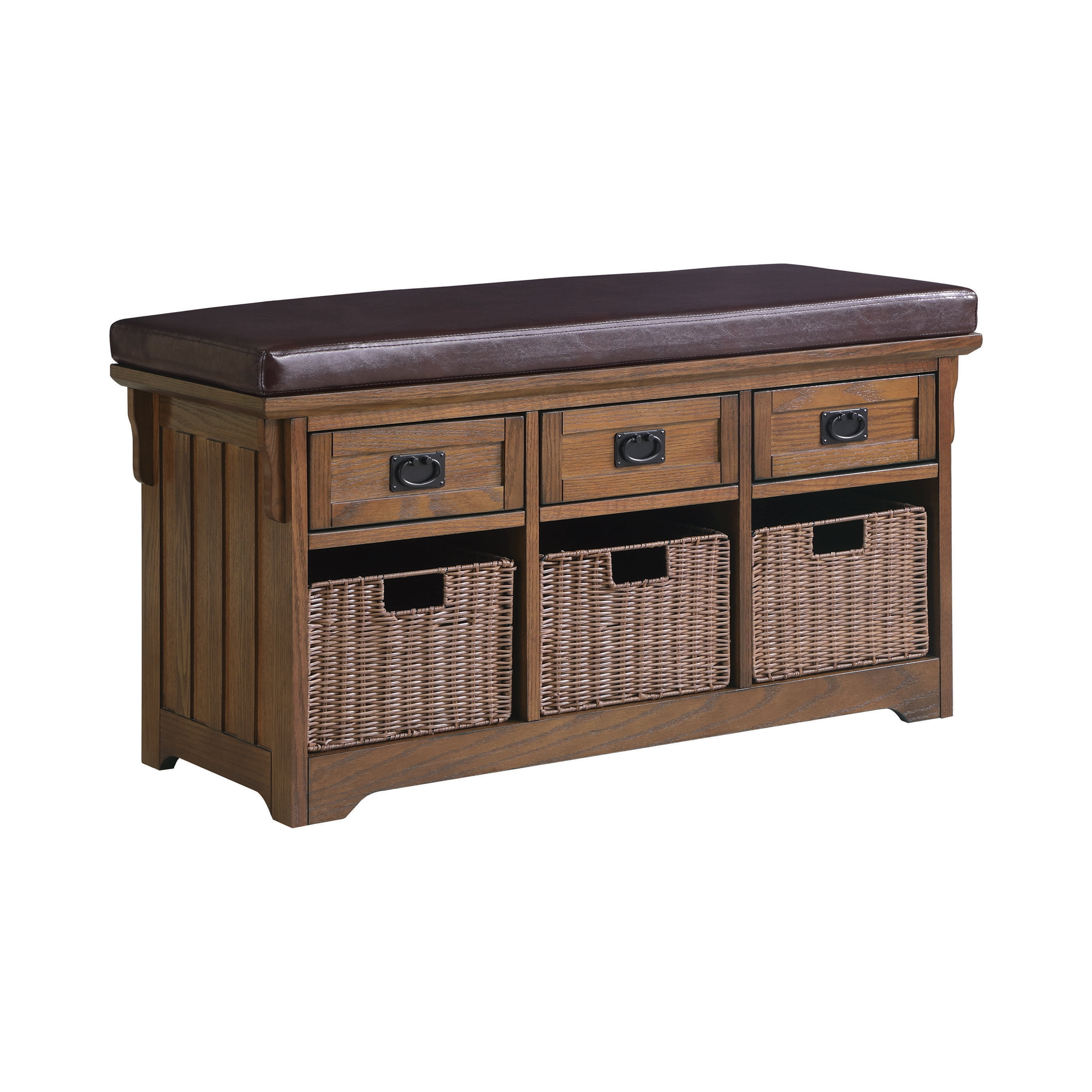 42" 3-drawer Storage Bench Brown - Walmart.com