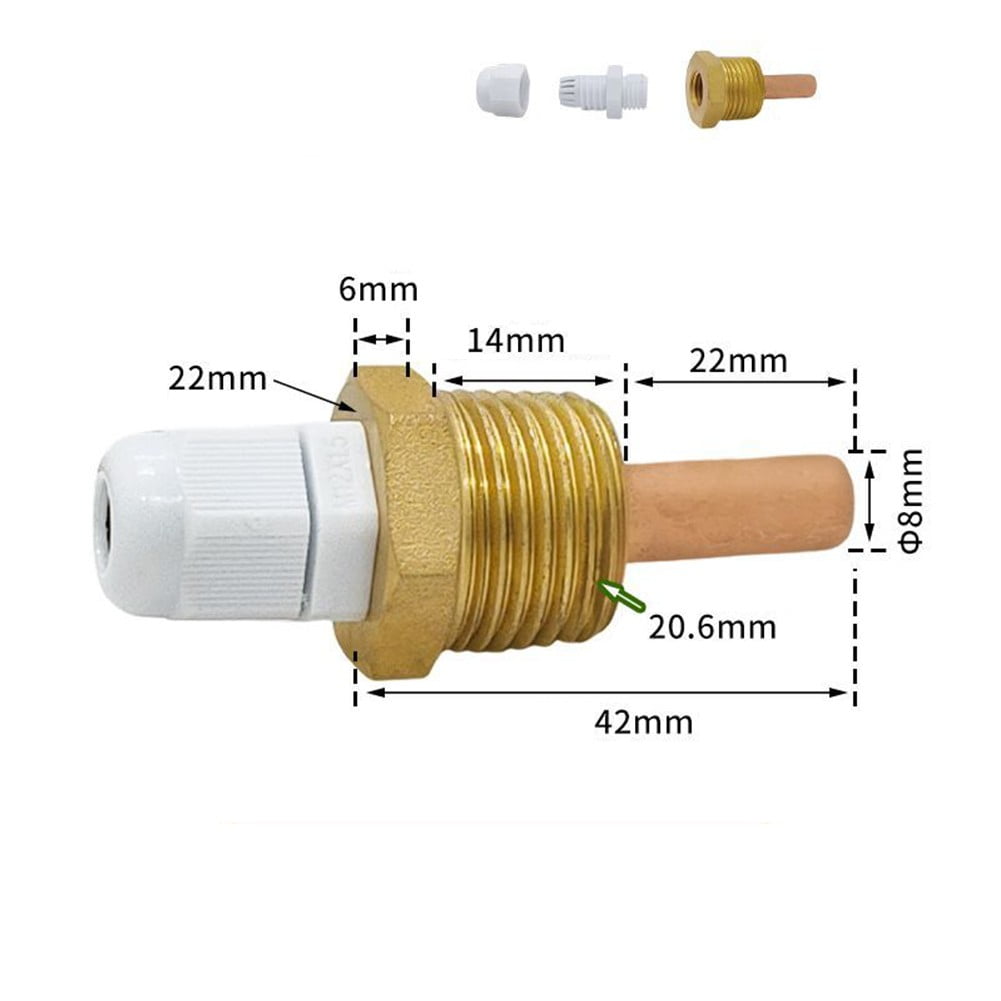 42-300mm Thermowell Brass 1/2 For BSP G Thread for Temperature Sensor ...