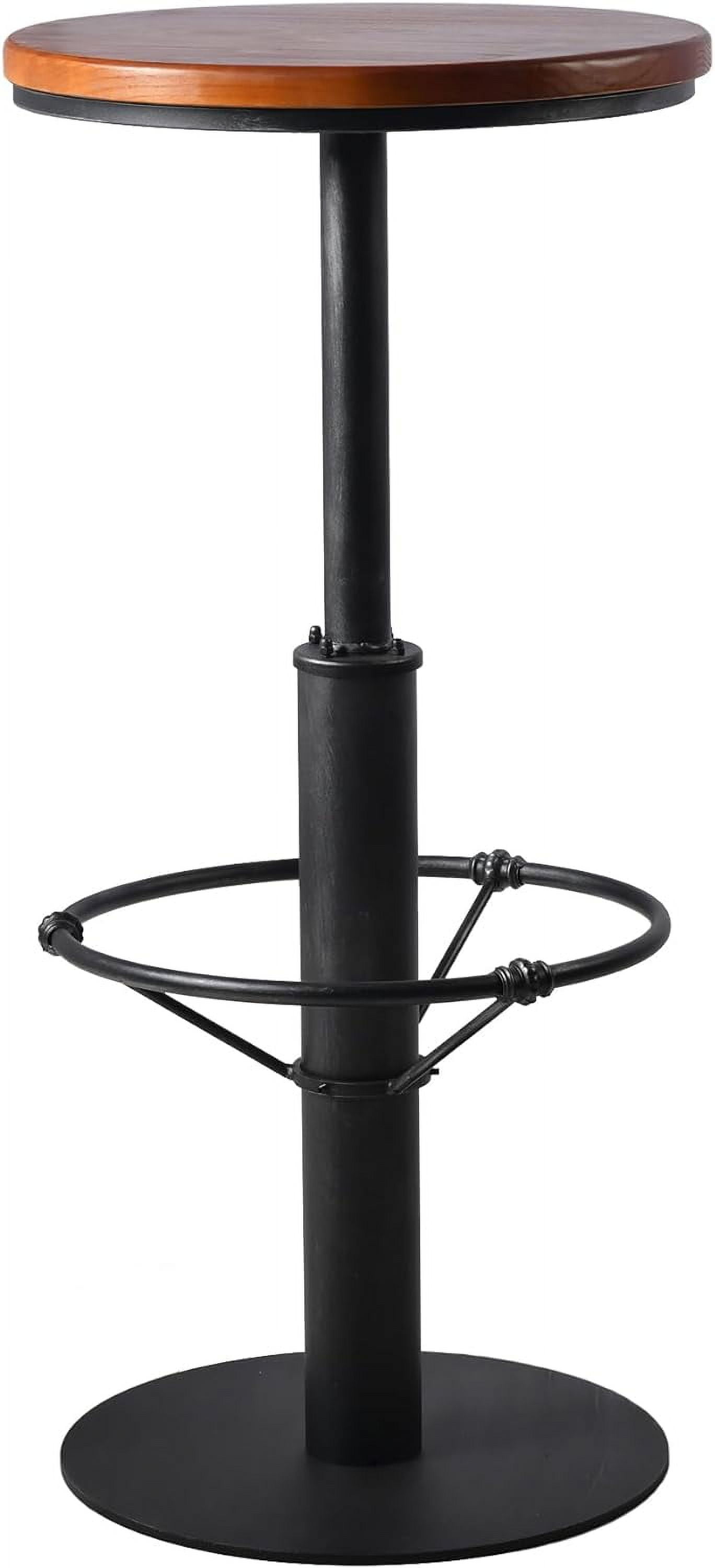 42" Tall Rustic Industrial Bar Table with Storage-19.68" Dia Round ...