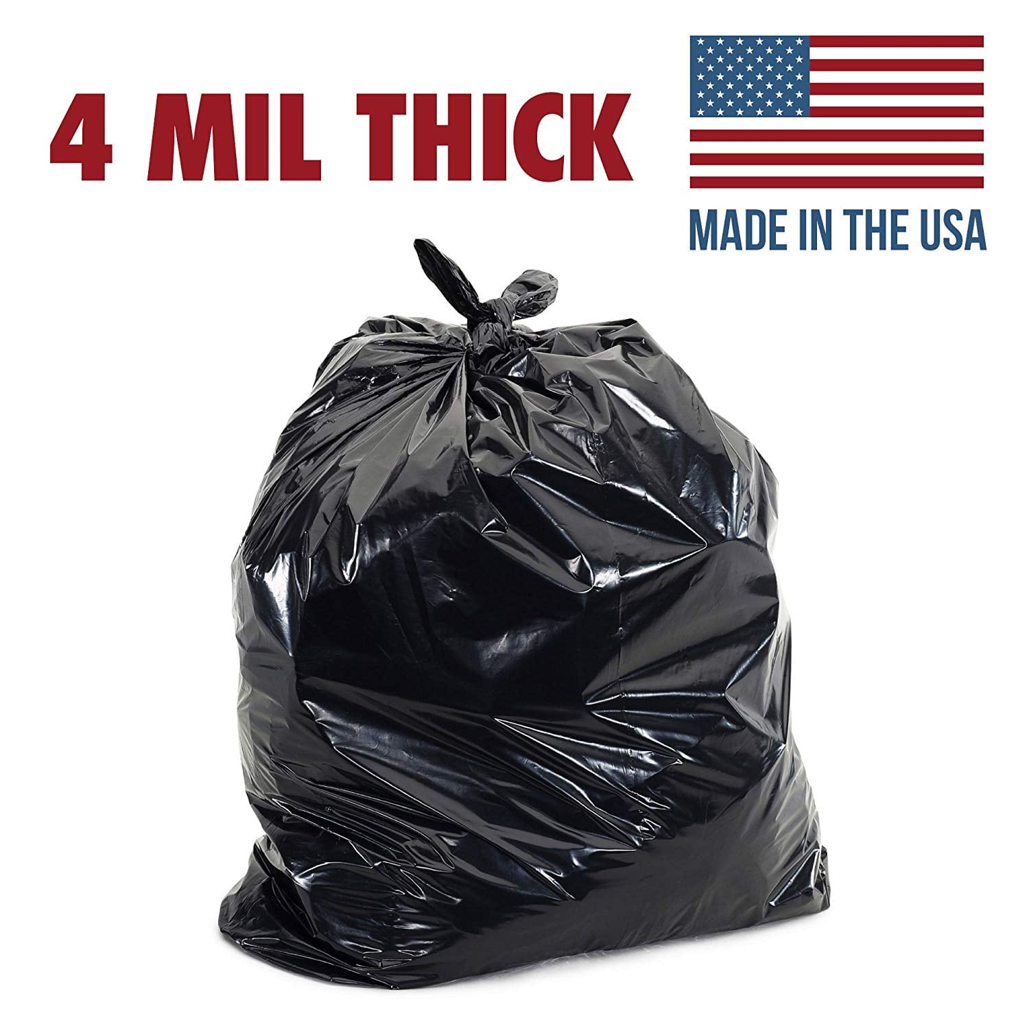 42-46 Gallon 4mil Extra Heavy Duty Contractor Garbage Bags, Puncture ...