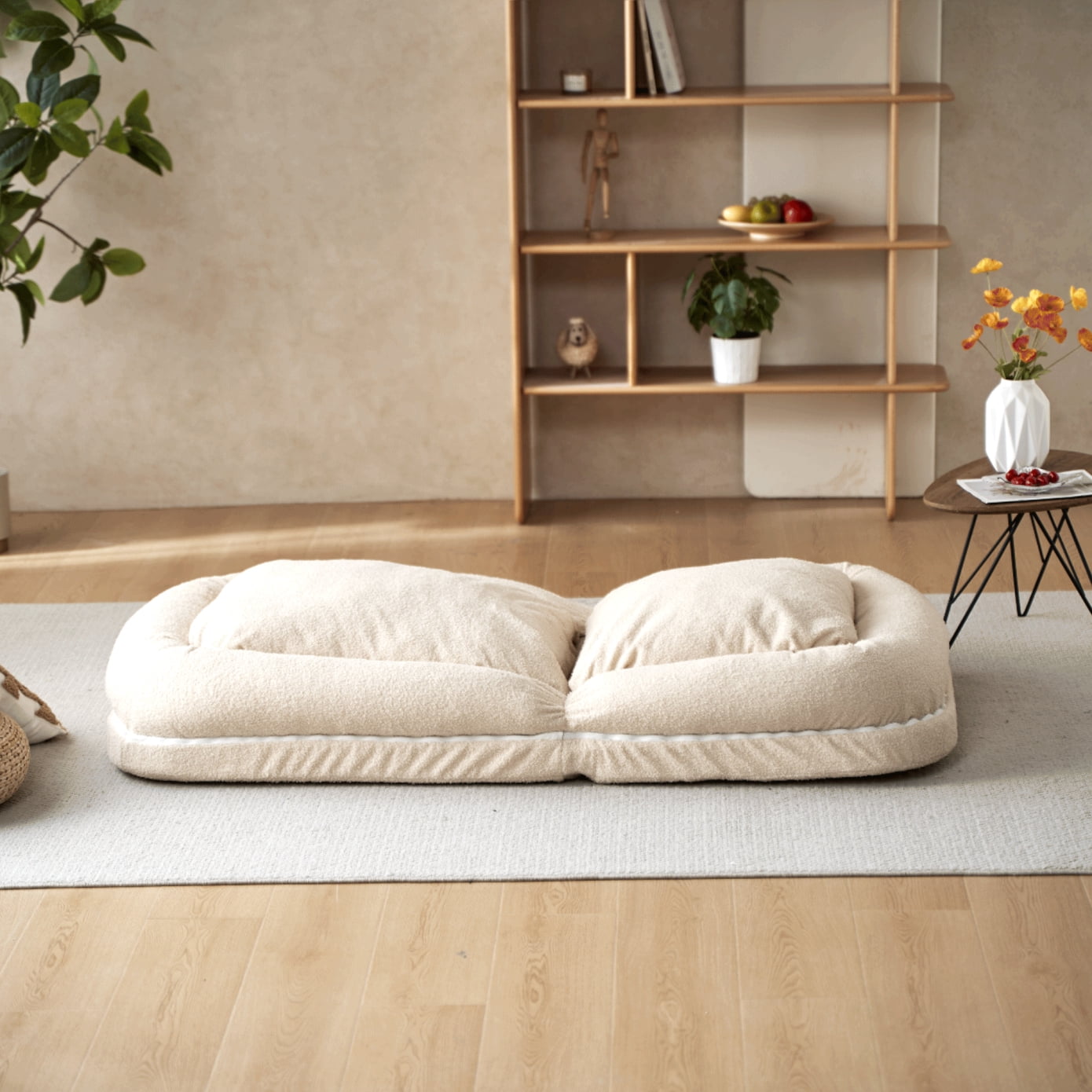 42.5'' Foldable Human Dog Bed with Adjustable Backrest, Multifunctional ...