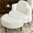 42.5" Single Sofa Chair with Moon-shaped Footstool, Activity Back ...