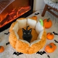 42/50cm Halloween Pumpkin Pet Warm Bed, Soft Large Winter Pumpkin Cat ...