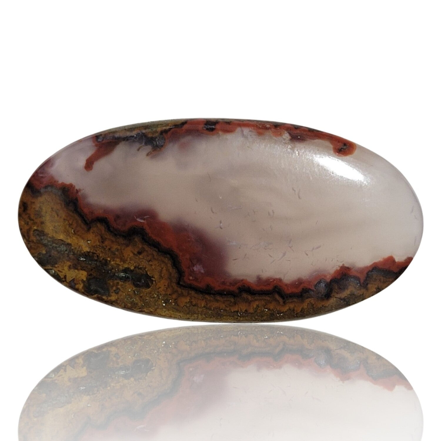 42.5Ct Natural Moroccan Seam Agate Cabochon 41x21mm - Walmart.com